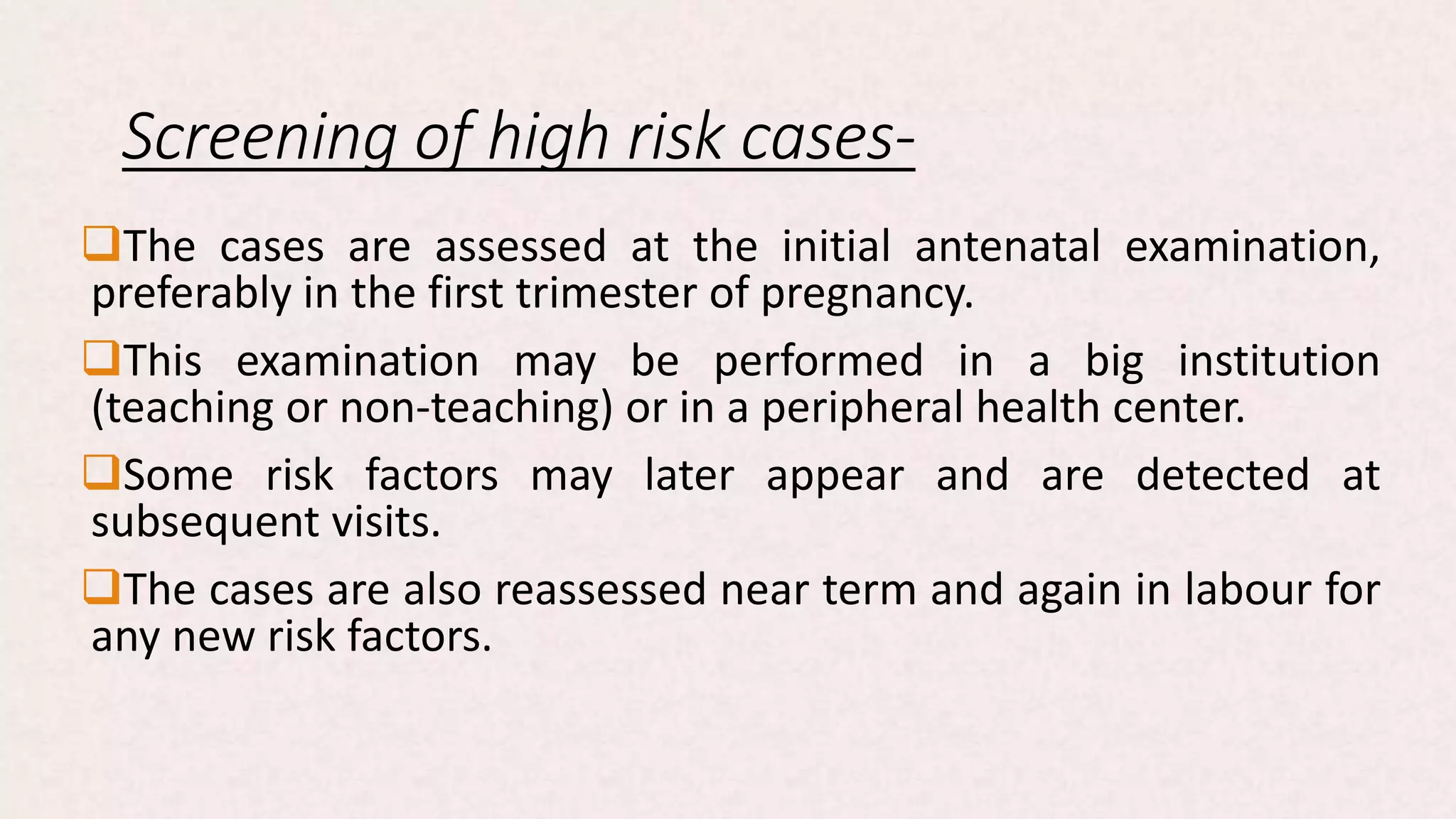 High-risk approach with screening and assessment | PPTX