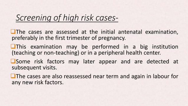 High-risk approach with screening and assessment | PPTX