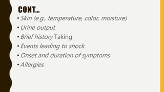 Nursing management on shock | PPTX