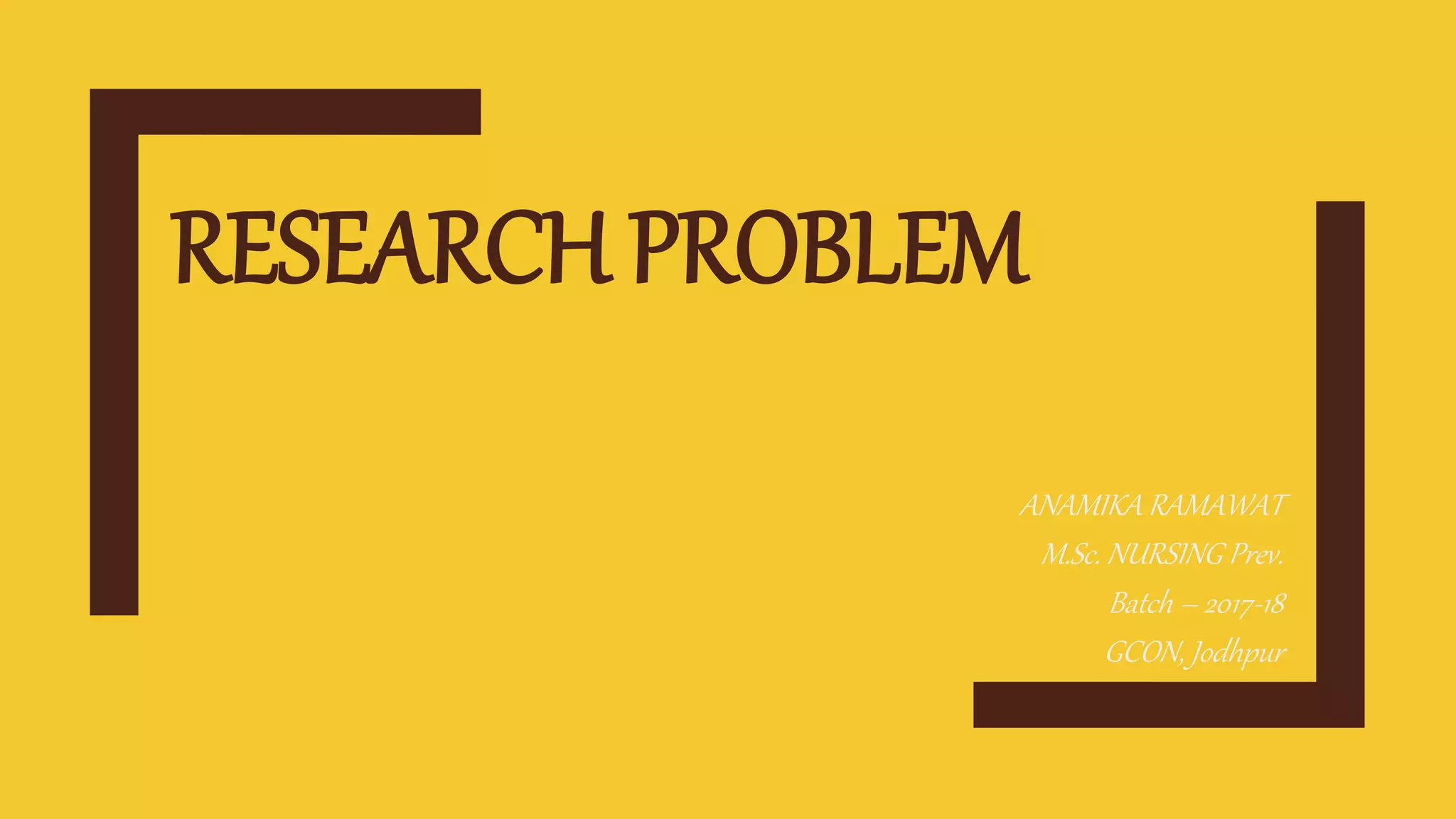 Research problem presentation | PPTX