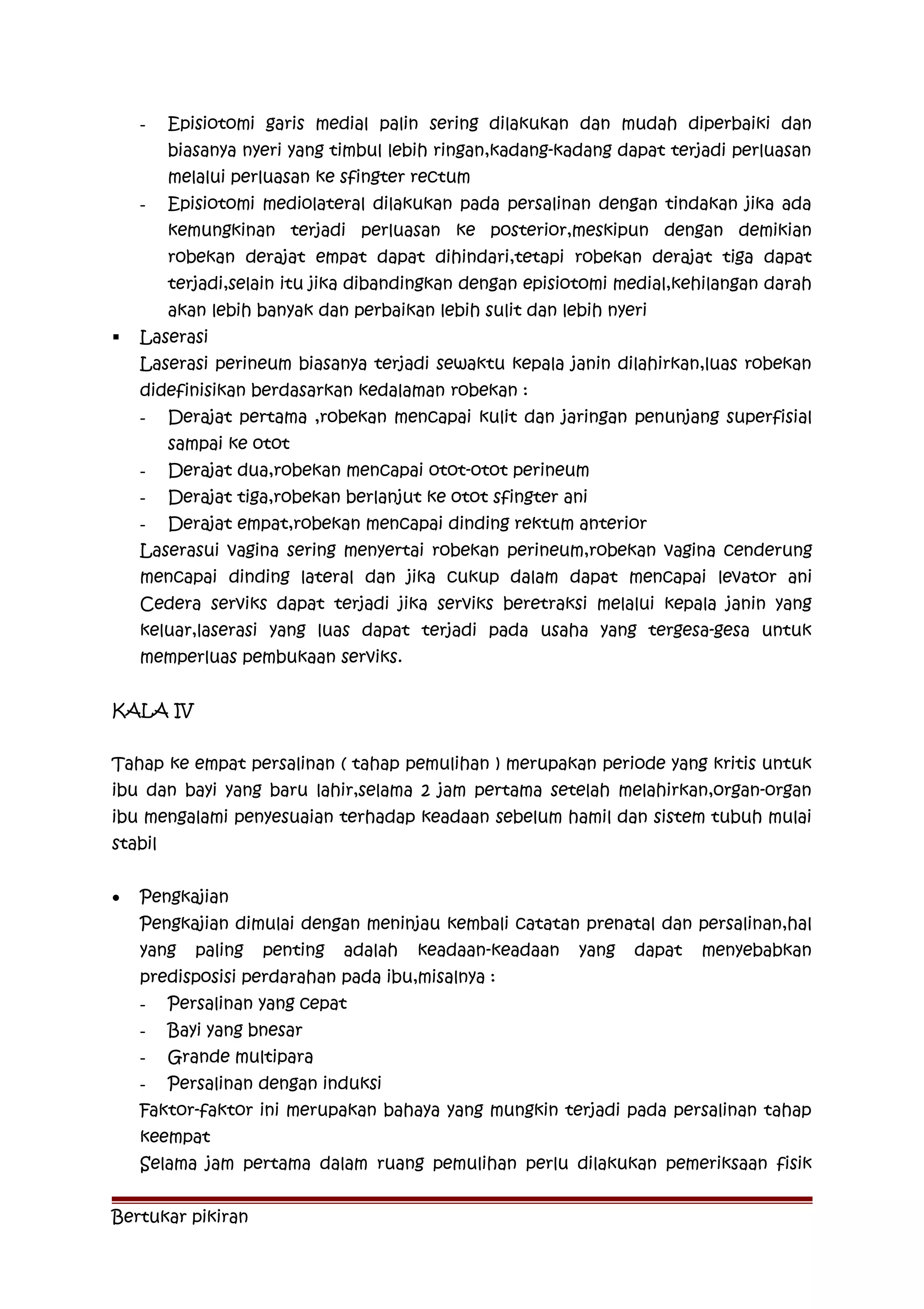 Anamnesa ''pengkajian ibu intranatal'' | DOC