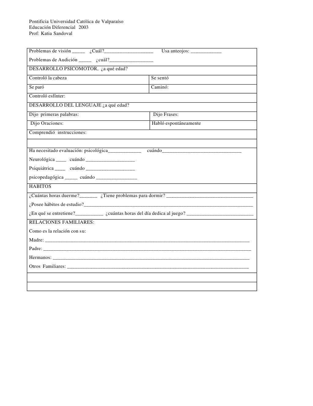 Fichas De Anamnesis Fichas De Anamnesis