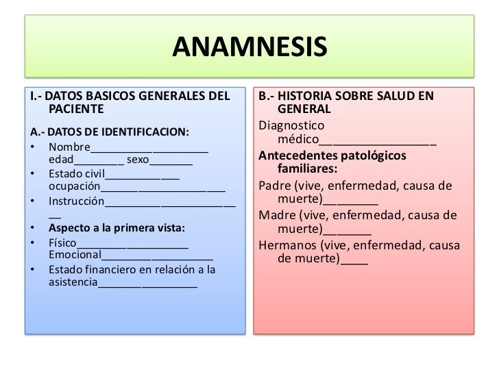 Anamnesis Y Examen Fisico
