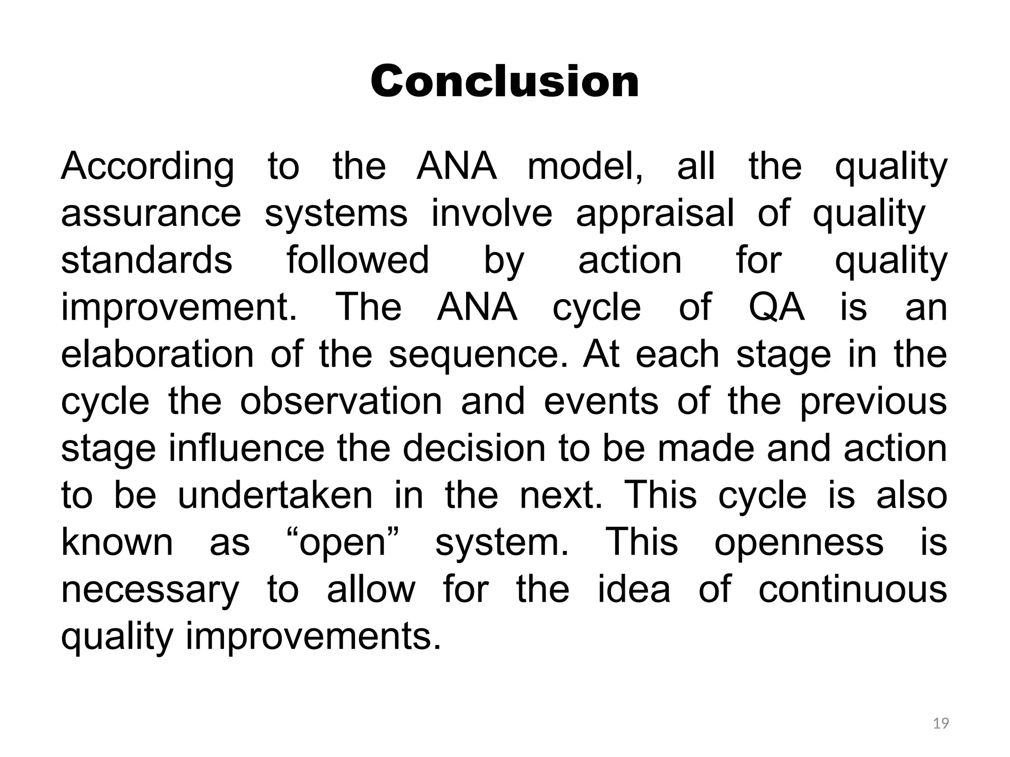 American Nurses Association (ANA) Model of quality assurance.ppt. | PPTX