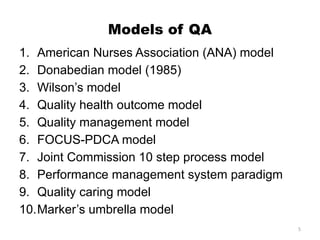 American Nurses Association (ANA) Model of quality assurance.ppt. | PPTX