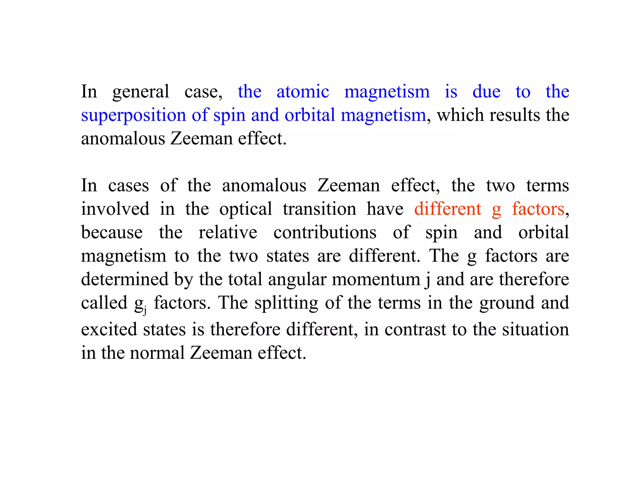 Anamolous zeeman effect | PPT