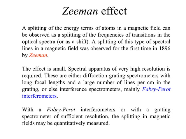 Anamolous zeeman effect | PPT