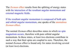 Anamolous zeeman effect | PPT