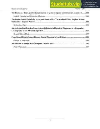 AN ANALYIS OF THE LATE PROFESSOR ATIENO-ODHIAMBO S HISTORICAL ...