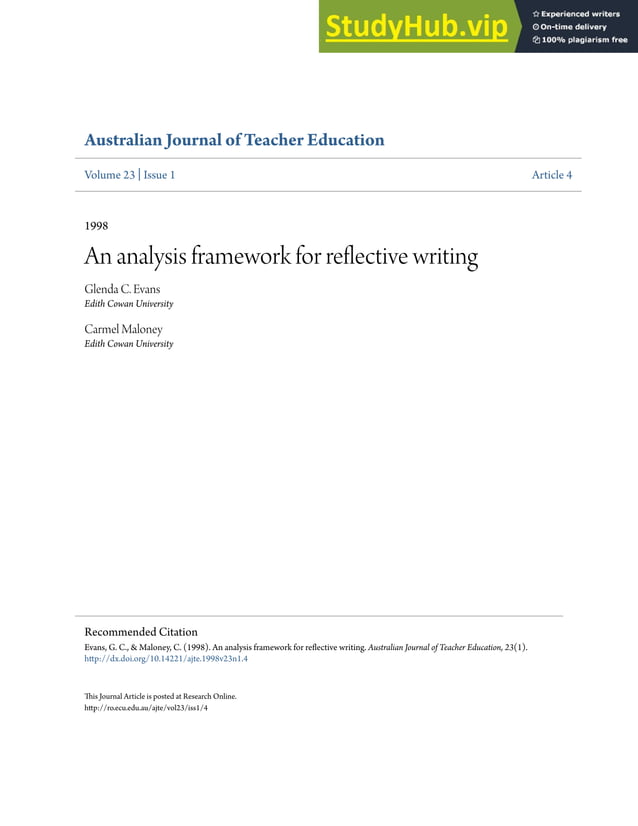 An Analysis Framework For Reflective Writing | PDF