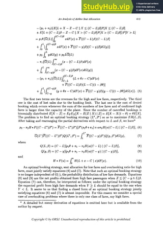 AN ANALYSIS OF AIRLINE SEAT ALLOCATION | PDF