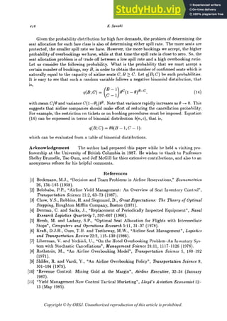 AN ANALYSIS OF AIRLINE SEAT ALLOCATION | PDF