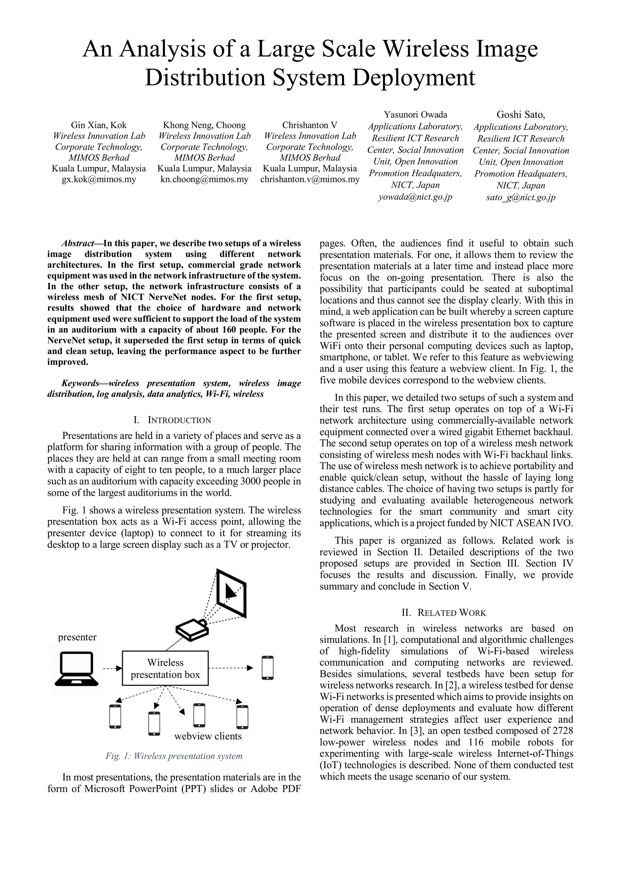 An analysis of a large scale wireless image distribution system ...