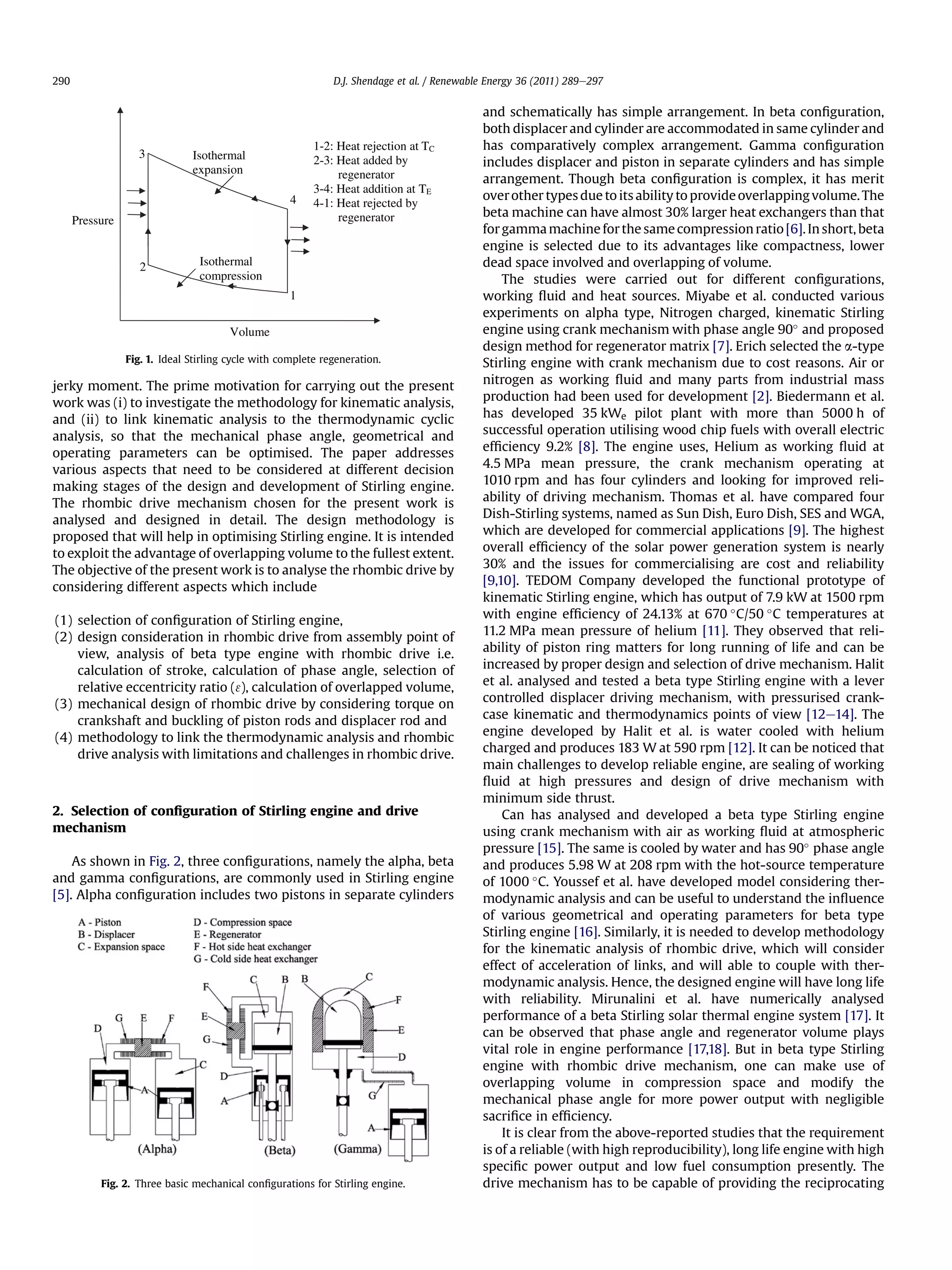 An analysis of beta type stirling engine with rhombic drive mechanism | PDF