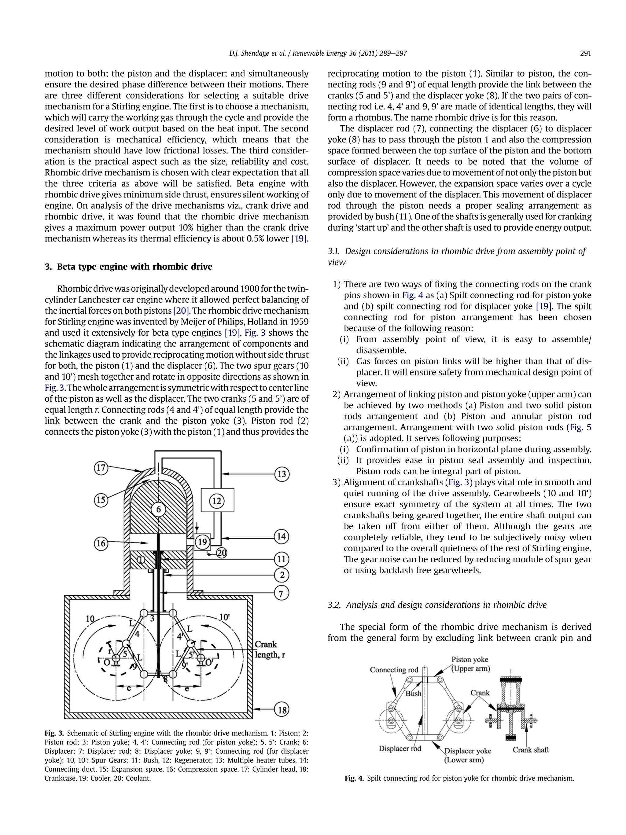 An analysis of beta type stirling engine with rhombic drive mechanism | PDF
