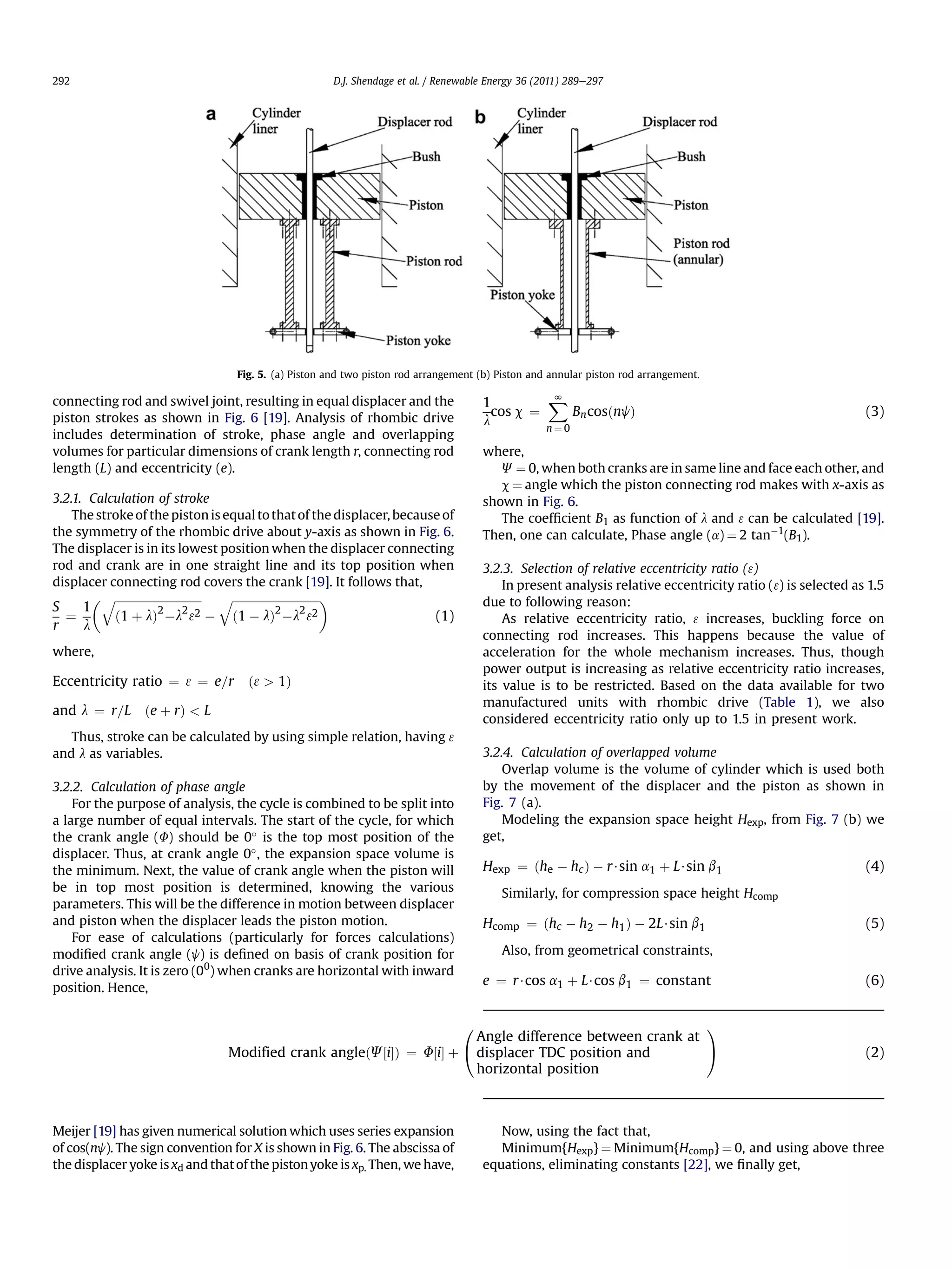 An analysis of beta type stirling engine with rhombic drive mechanism | PDF