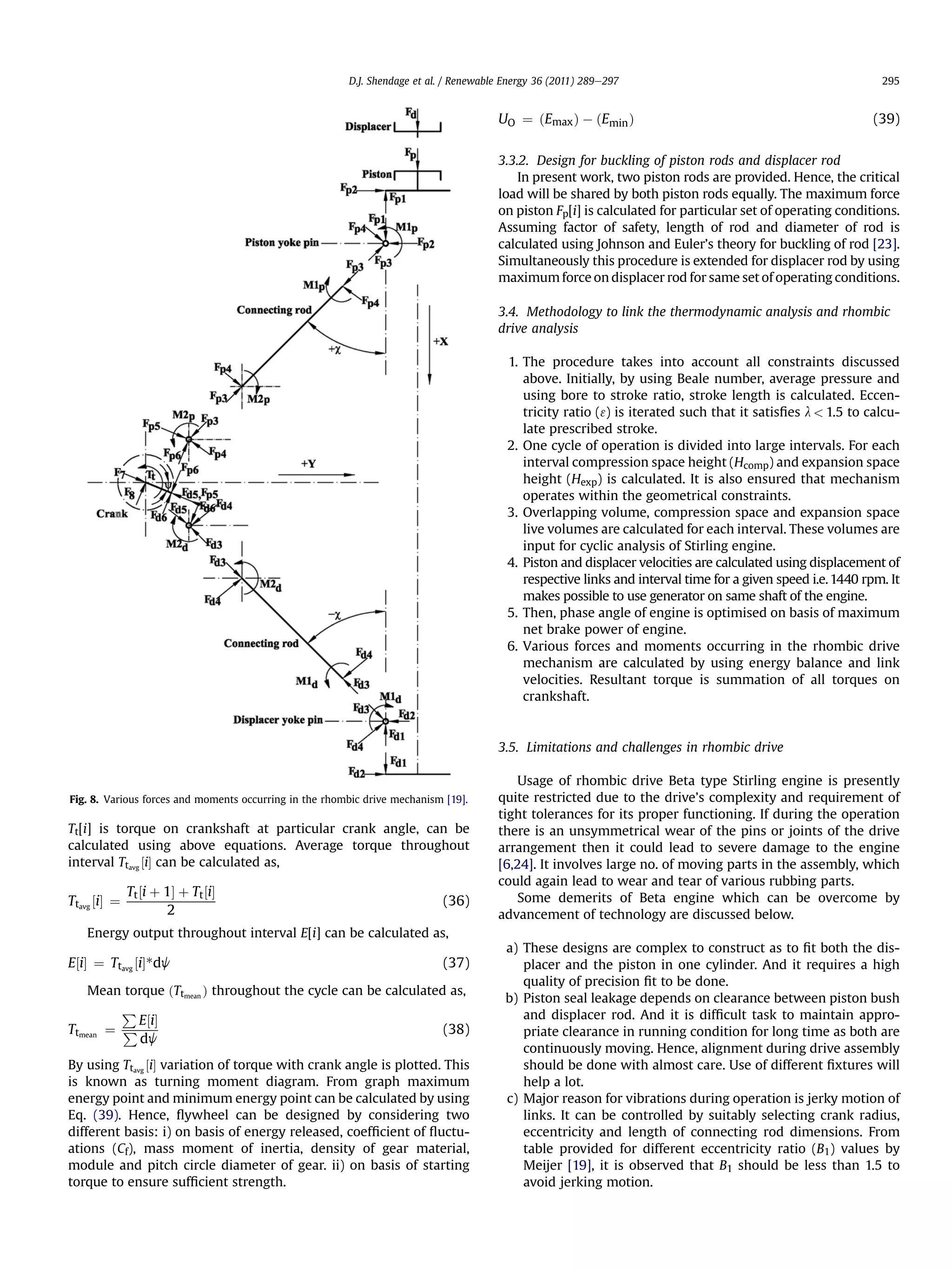 An analysis of beta type stirling engine with rhombic drive mechanism | PDF