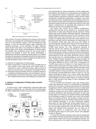An analysis of beta type stirling engine with rhombic drive mechanism ...
