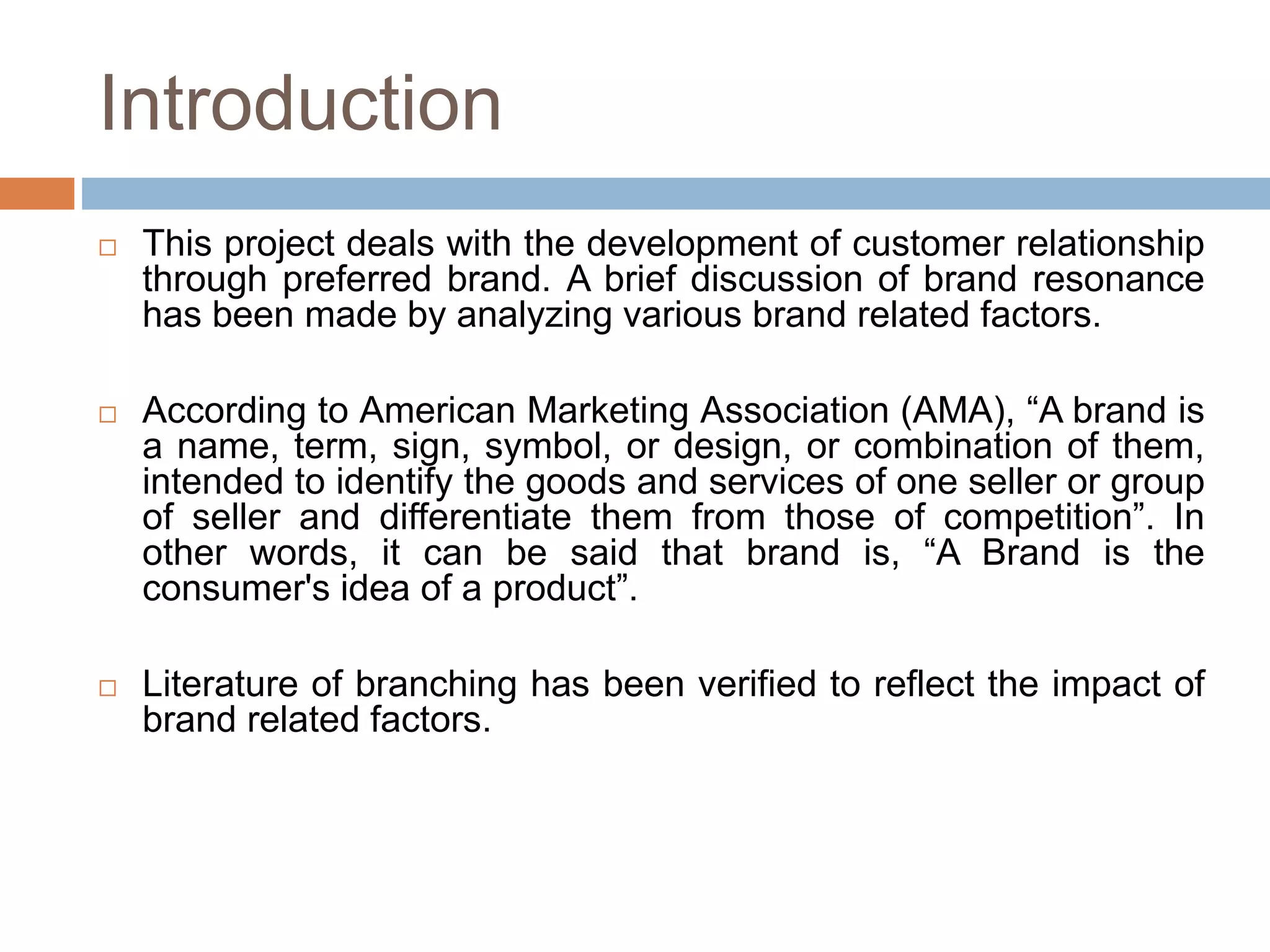 "An analysis of brand relationship with the the perceptive of customer ...