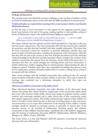 An Analysis Of Challenges In The Teaching Of Problem Solving In Grade ...