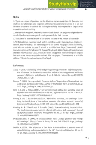 An Analysis Of Chinese Students Use Of Chinese Essay References | PDF