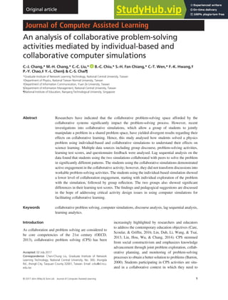An analysis of collaborative problem-solving activities mediated by individual-based and ...