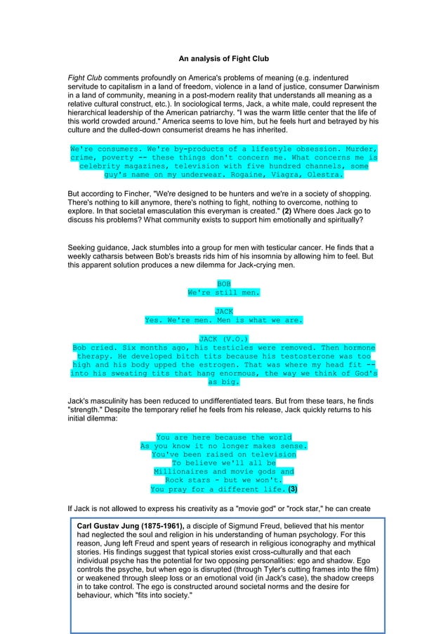 An analysis of fight club | PDF