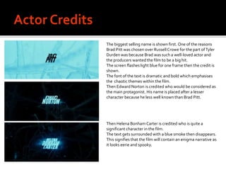 An Analysis of Fight Club's Title Sequence | PPTX