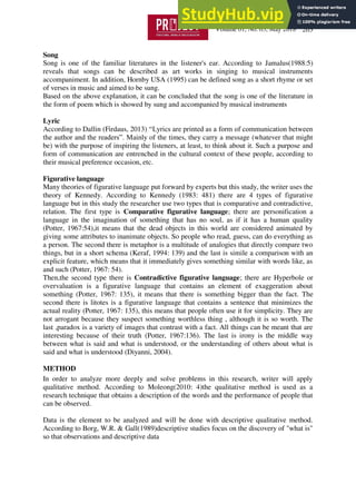 An Analysis Of Figurative Language In Taylor Swift S Song Lyrics | PDF