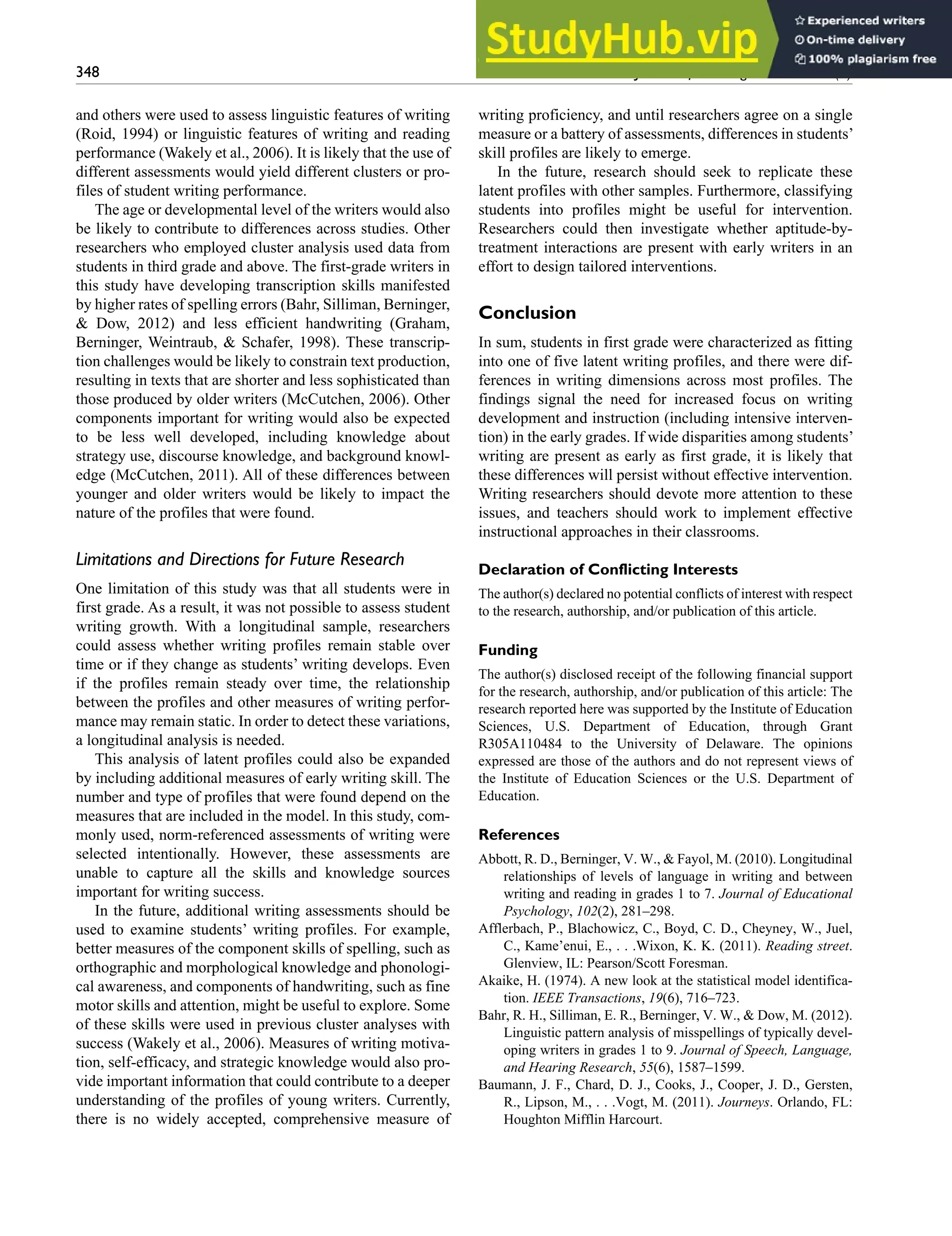 An Analysis Of First-Grade Writing Profiles And Their Relationship To Compositional Quality | PDF
