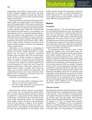 An Analysis Of First-Grade Writing Profiles And Their Relationship To Compositional Quality | PDF