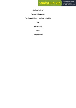 An Analysis Of Francis Fukuyama S The End Of History And The Last Man | PDF