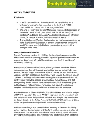 An Analysis Of Francis Fukuyama S The End Of History And The Last Man | PDF