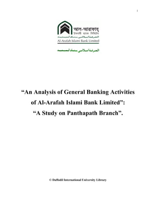 An analysis of general banking activities | PDF