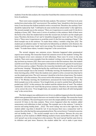 An Analysis Of Grammatical Errors In Writing Recount Texts By The Tenth Graders | PDF