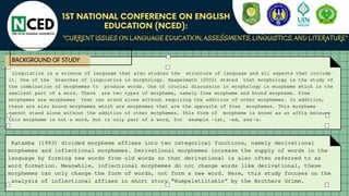 AN ANALYSIS OF INFLECTIONAL AFFIXES IN SHORT STORY “RUMPELSTILTSKIN” BY ...