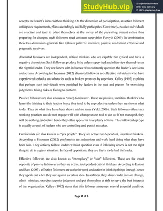 An Analysis Of Kelley S Typology Of Followership By Carol Magadza.Pdf