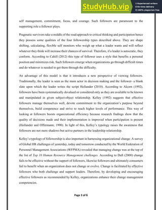 An Analysis Of Kelley S Typology Of Followership By Carol Magadza.Pdf