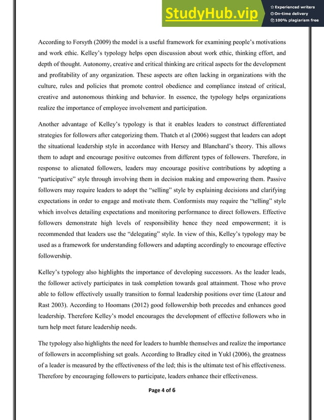 An Analysis Of Kelley S Typology Of Followership By Carol Magadza.Pdf