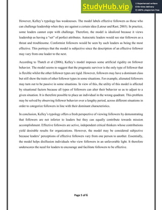 An Analysis Of Kelley S Typology Of Followership By Carol Magadza.Pdf