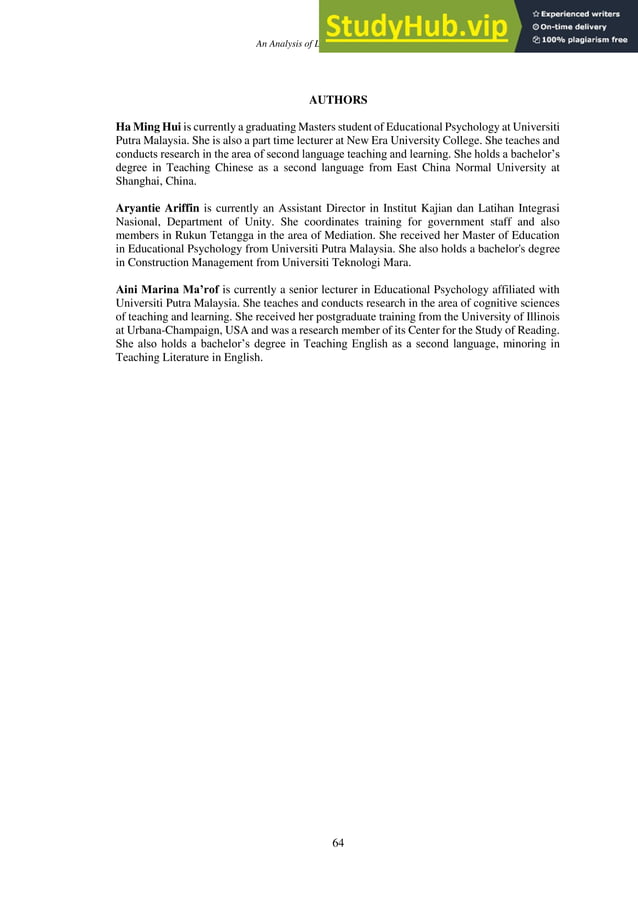 An Analysis Of Lexical Negative Transfer In English Writing Of Malay ...