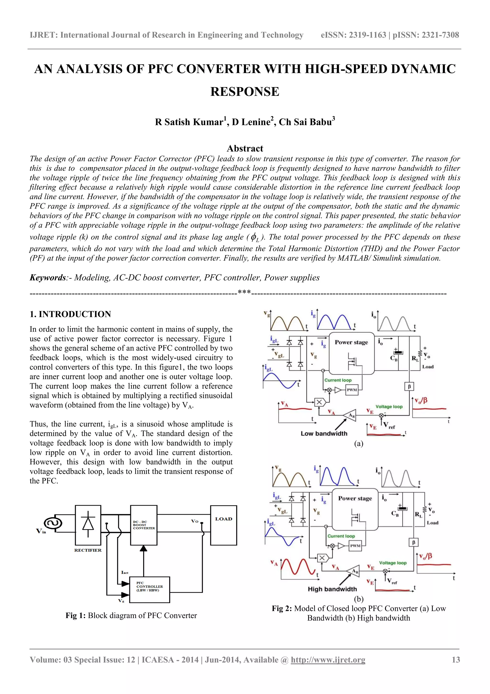 An analysis of pfc converter with high speed dynamic | PDF