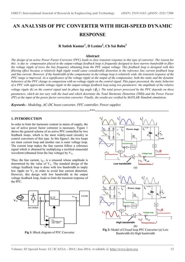 An analysis of pfc converter with high speed dynamic | PDF