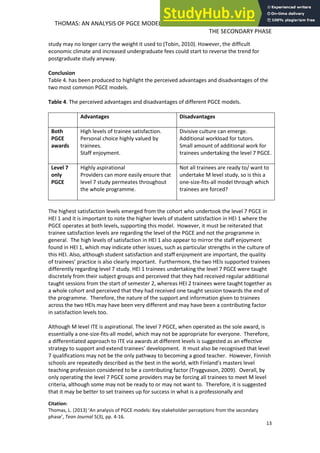 An Analysis Of PGCE Models Key Stakeholder Perceptions From The Secondary Phase | PDF ...