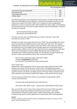 An Analysis Of PGCE Models Key Stakeholder Perceptions From The Secondary Phase | PDF ...