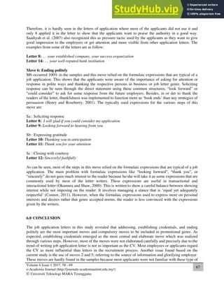 An Analysis Of Promotional Genre In Job Application Letters | PDF