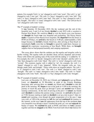 AN ANALYSIS OF REGULAR AND IRREGULAR VERBS IN STUDENTS WRITING ESSAY | PDF