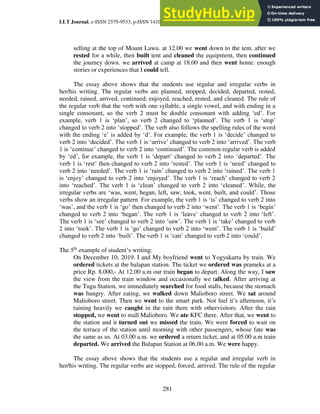 AN ANALYSIS OF REGULAR AND IRREGULAR VERBS IN STUDENTS WRITING ESSAY | PDF