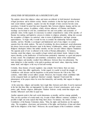 An analysis of religion as a source of law in india | PDF