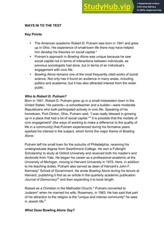 An Analysis Of Robert D. Putnam S Bowling Alone | PDF